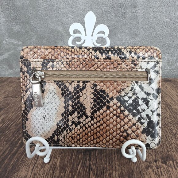 HOBO | Bags | Hobo Euro Slide Wallet Shimmer Snake Print Leather Card Holder Passport Travel ...